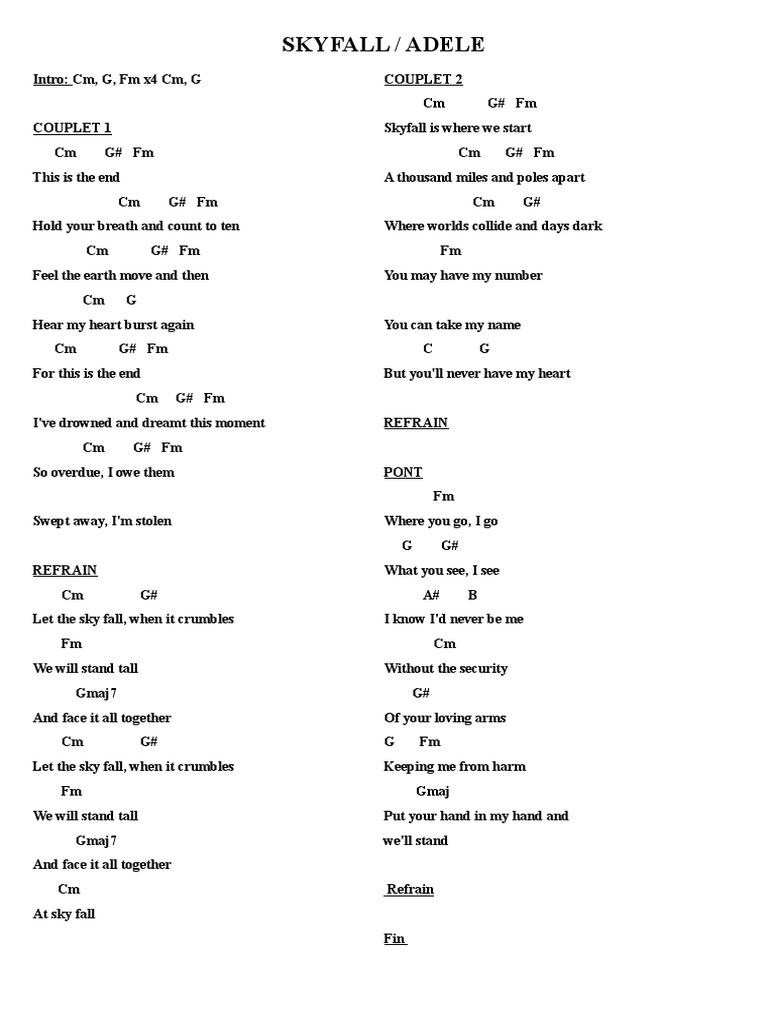 Skyfall Chords | PDF