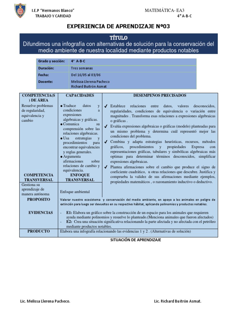 4°mat Ea3f | PDF | División (Matemáticas) | Fórmula