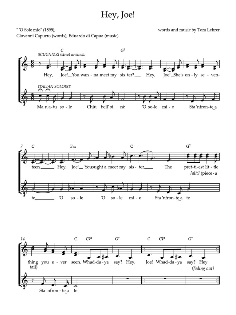 Hey Joe Tom Lehrer | PDF