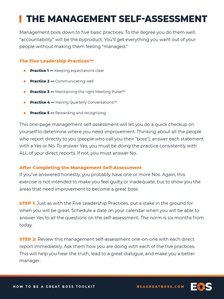 EOS - Great - Boss - Toolkit Pages 17, 18 | PDF | Behavioural Sciences ...