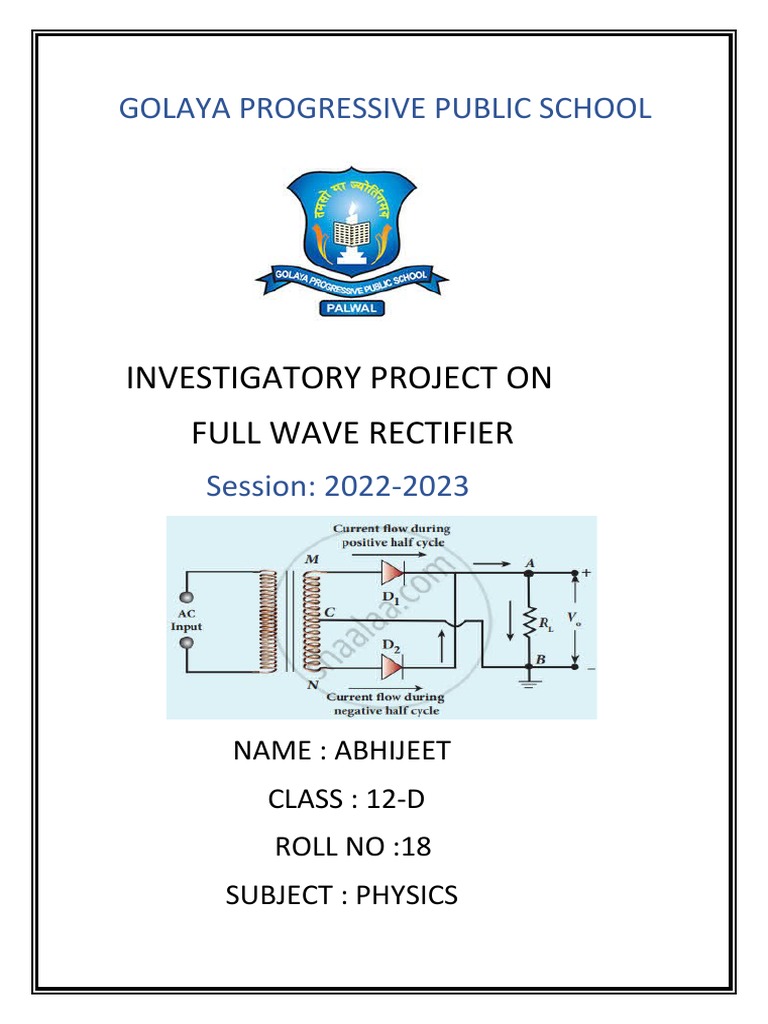 Abhijeet Project Physics | PDF | Rectifier | Direct Current