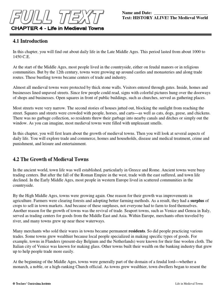 Daily Life in Medieval Towns | PDF | Guild | Middle Ages