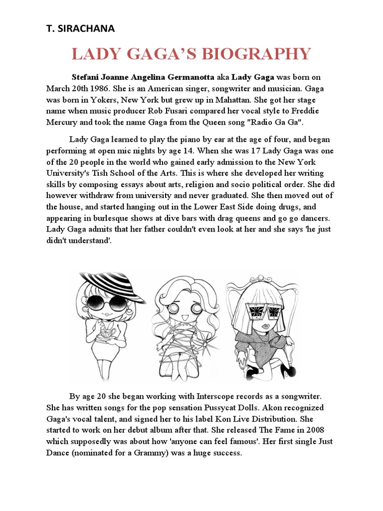 Lady Gaga: Biography & Career Highlights | PDF | Art | Poetry