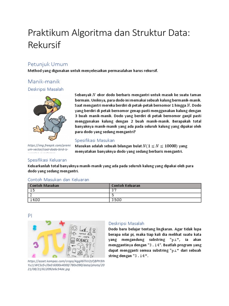 Praktikum Algoritma Dan Struktur Data - Rekursif | PDF | Metode & Bahan Ajar