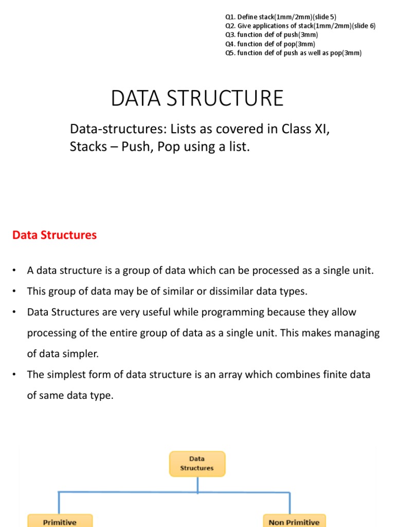 Data Structure Stack Pdf Subroutine Information Technology Management