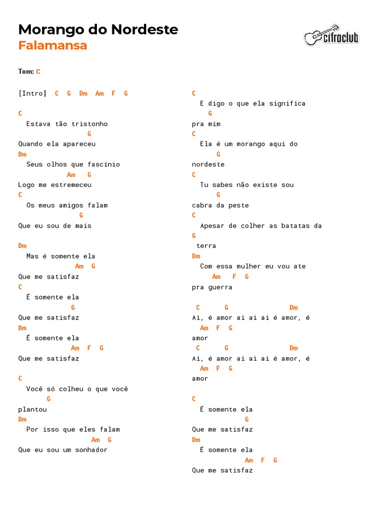 Cifra Club - Falamansa - Morango Do Nordeste | PDF