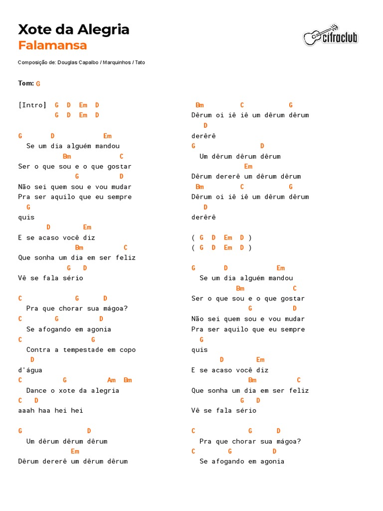 Cifra Club - Falamansa - Xote Da Alegria | PDF