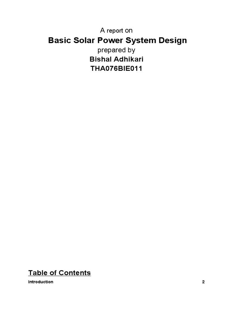 A Comprehensive Guide to Designing a Basic Solar Power System for Home Use | PDF | Power ...
