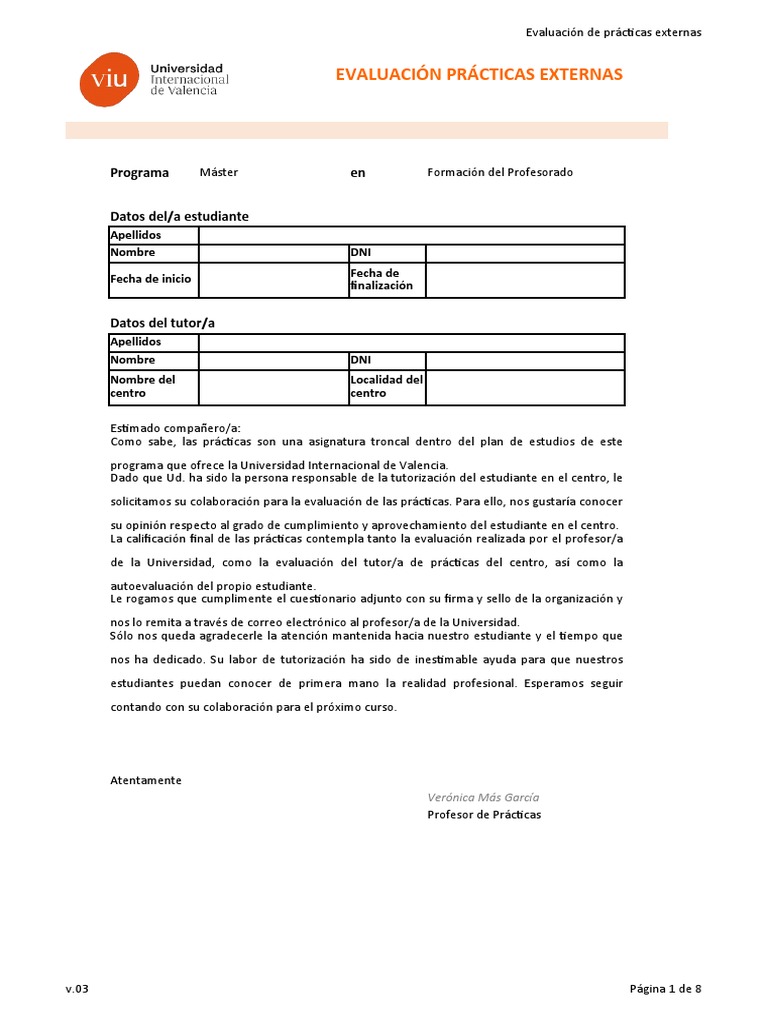 Evaluacion Practicas Tutor - v03 | PDF | Método de enseñanza | Evaluación