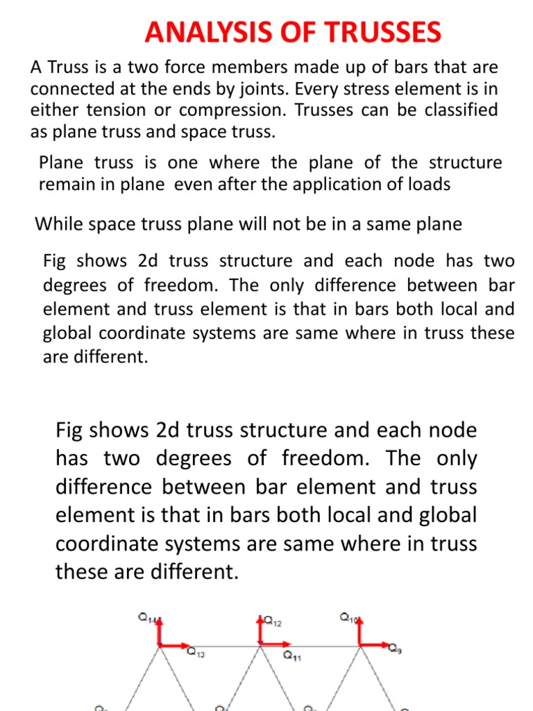 Finite Element Analysis 17ME61 Module 2 | PDF | Truss | Stress (Mechanics)