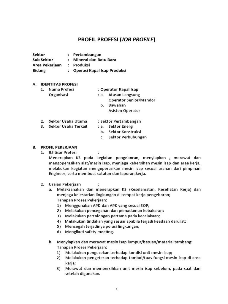 1.02.02.03.01 - JP Operator Kapal Isap | PDF