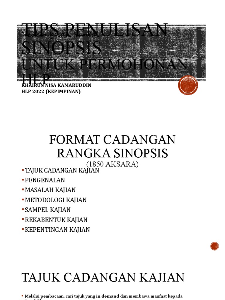 Tips Penulisan Sinopsis HLP | PDF