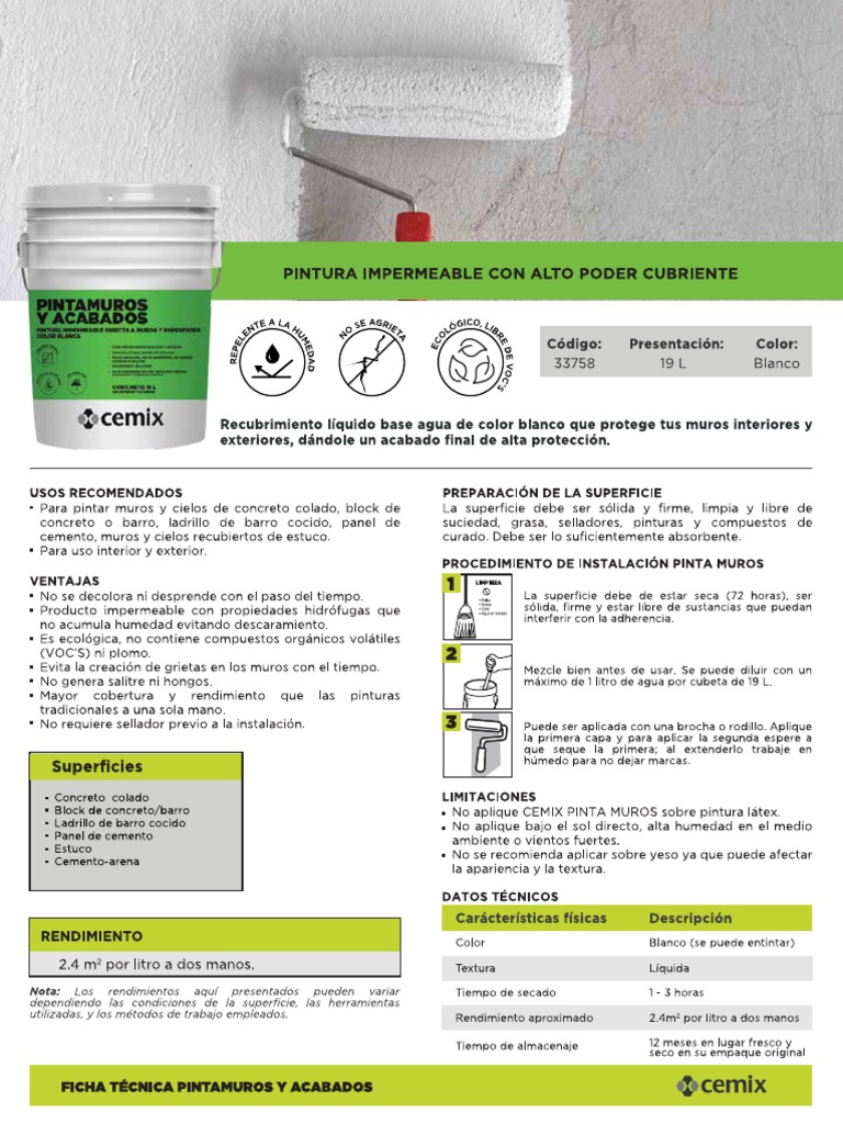 Cemix Pintamuros y Acabados FT | PDF
