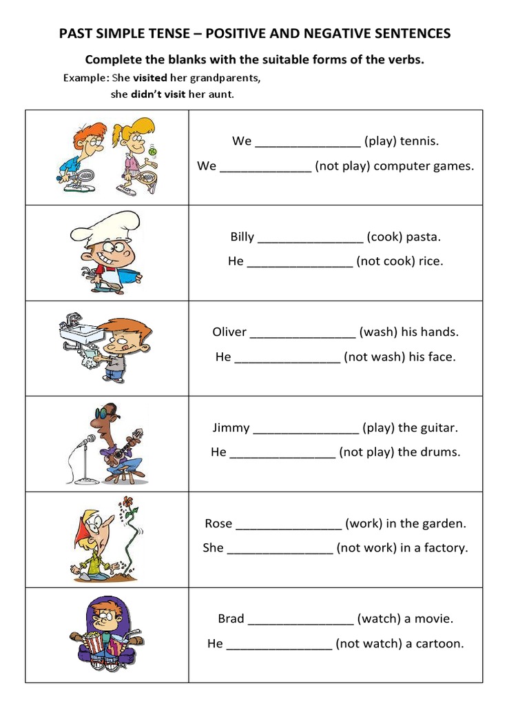 PAST Simple - Positive, Negative - Part 1 - Regular Verbs | PDF PAST Simple - Positive, Negative - Part 1 - Regular Verbs | PDF