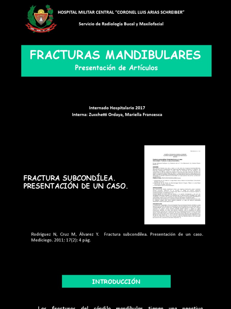 Fracturas Mandibulares | Descargar gratis PDF | Odontología | Ciencias ...