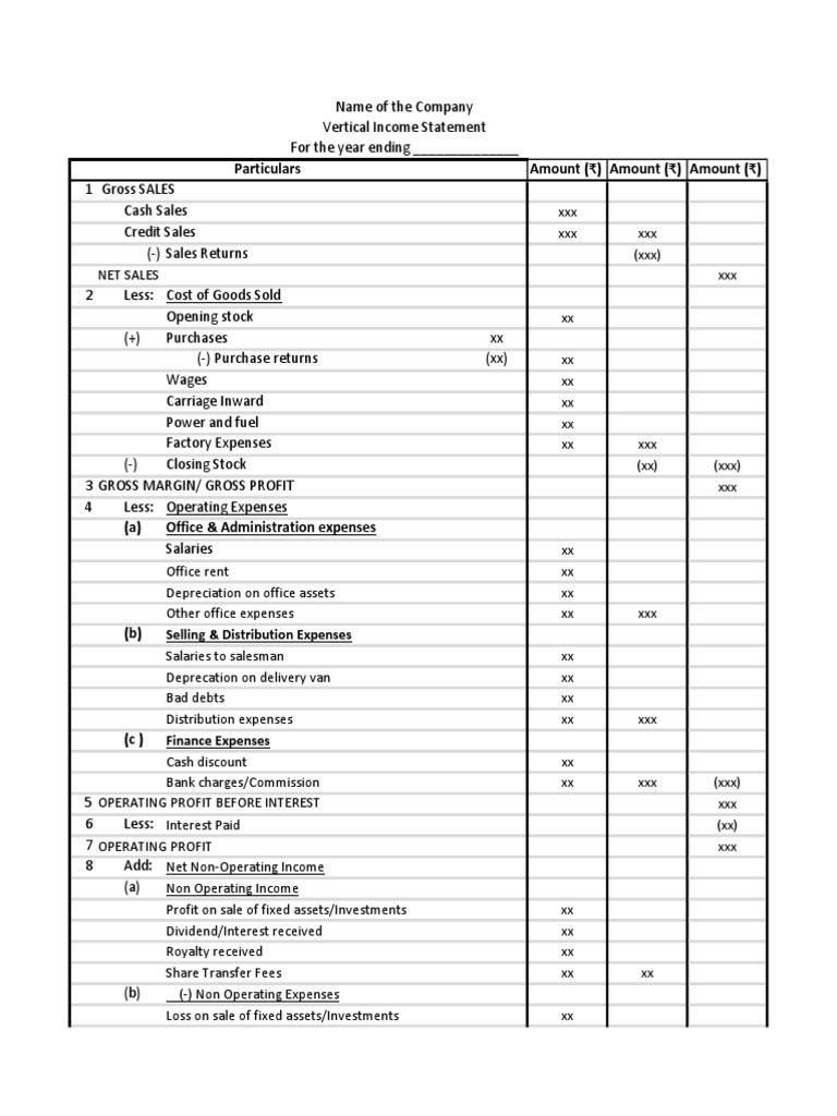 Format of Income Statement | Download Free PDF | Dividend | Expense