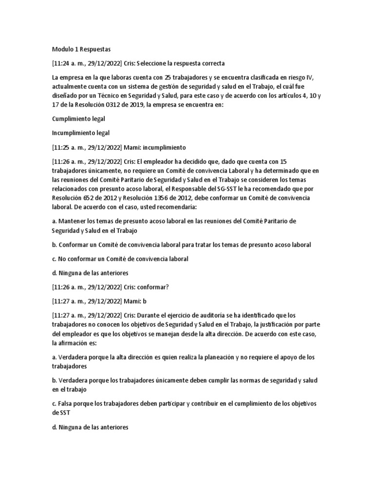 Modulo 1 Respuestas | PDF