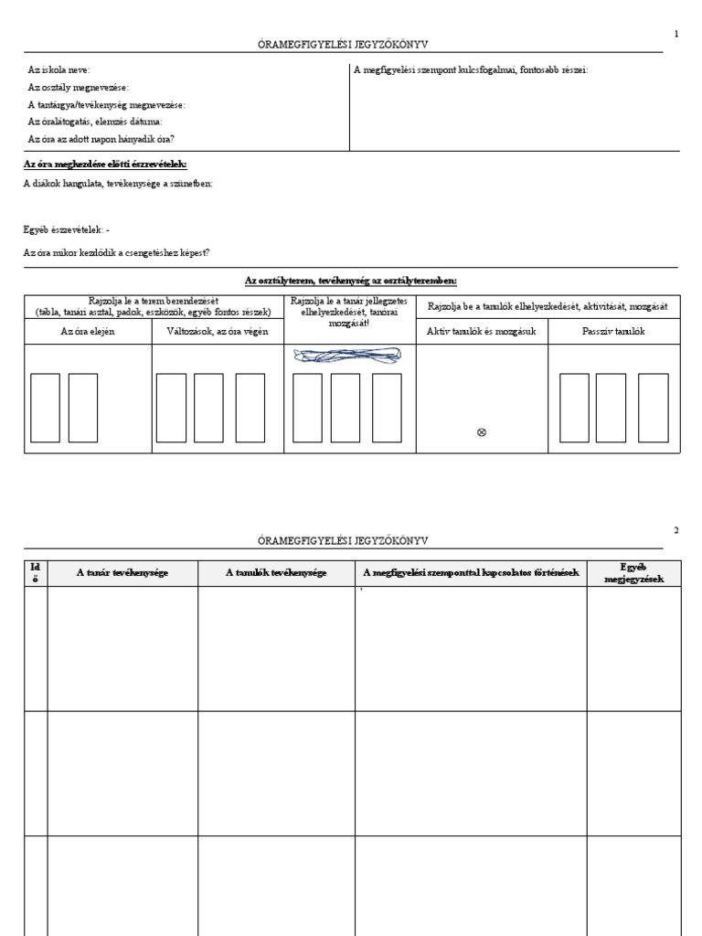 Óramegfigyelés Sablon | PDF