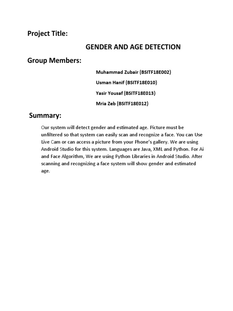 Gender and Age Detection | PDF
