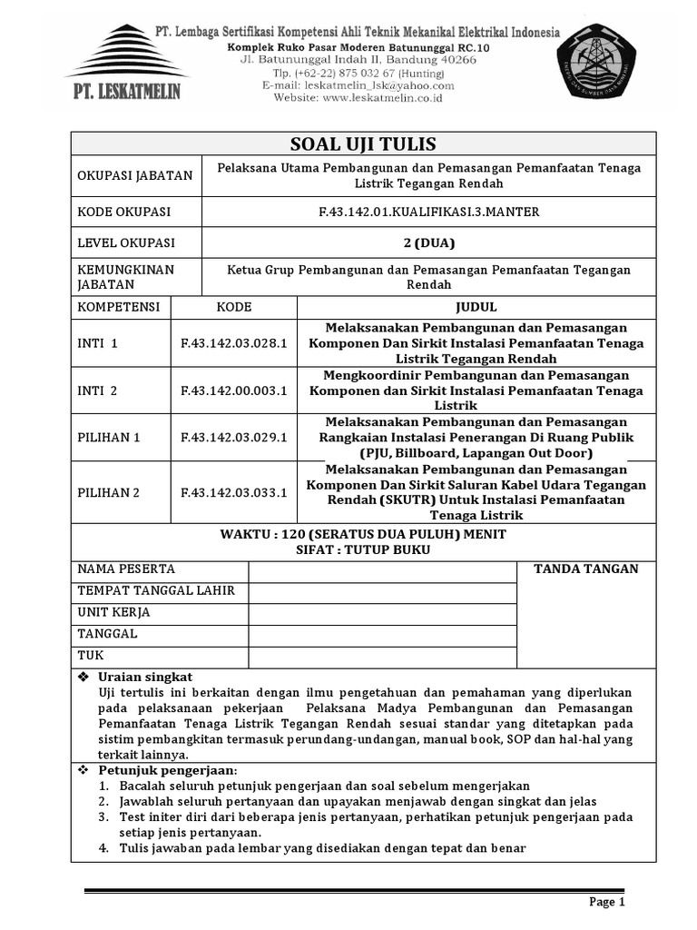 Soaljawab Final Iptl Manter Level 3 | PDF