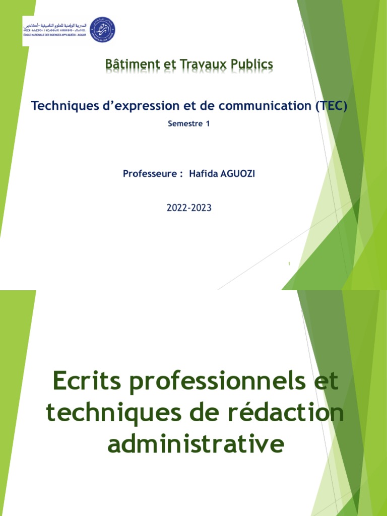 Ecrit Professionnel Et Techniques de Rédaction Administrative | PDF | Communication humaine