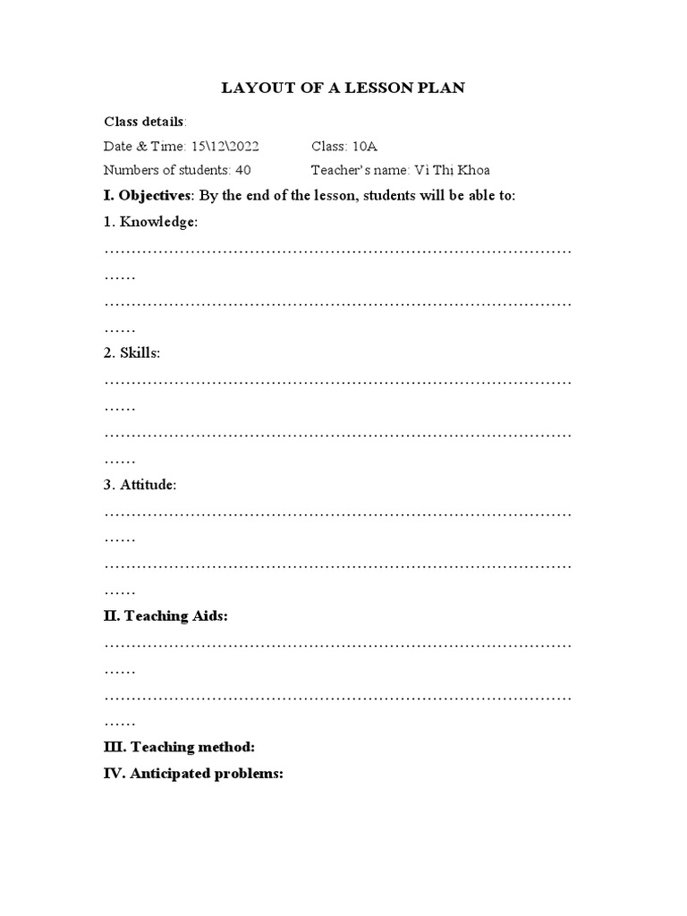 1 - Mẫu giáo án 2 | PDF | Teaching | Behavior Modification