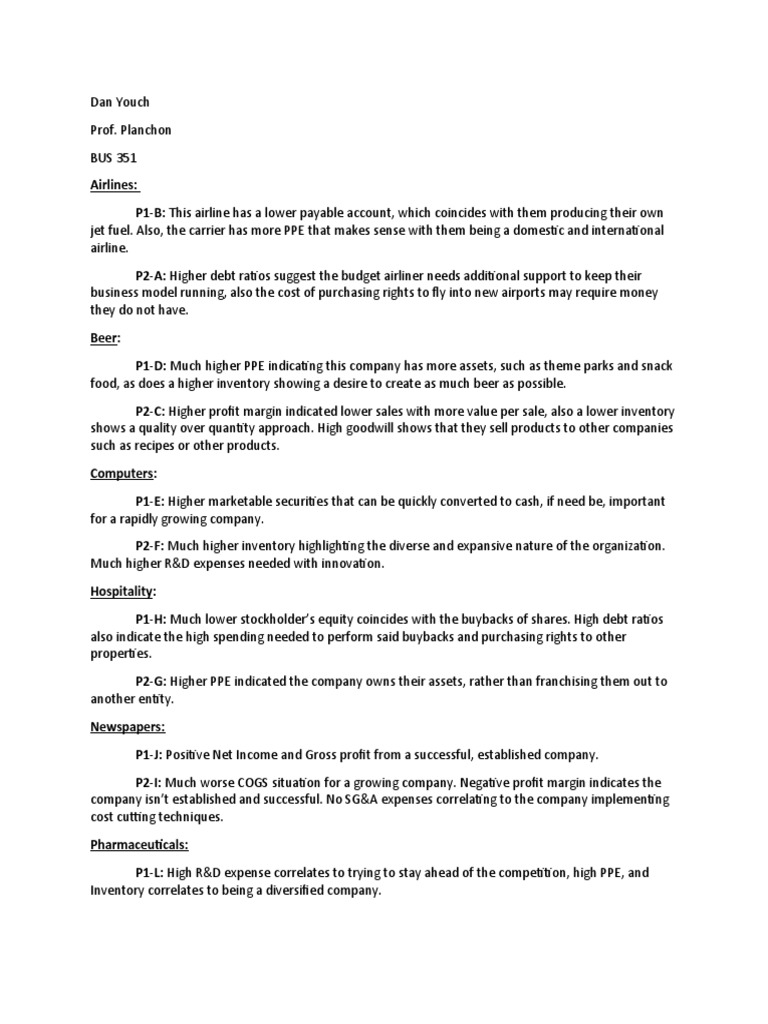 BUS 351 Case Study | PDF | Inventory | Research And Development