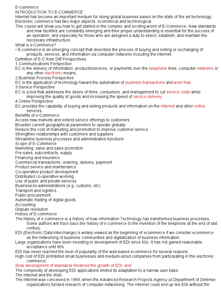 ECOM Lesson 1 | PDF | E Commerce | Online Shopping