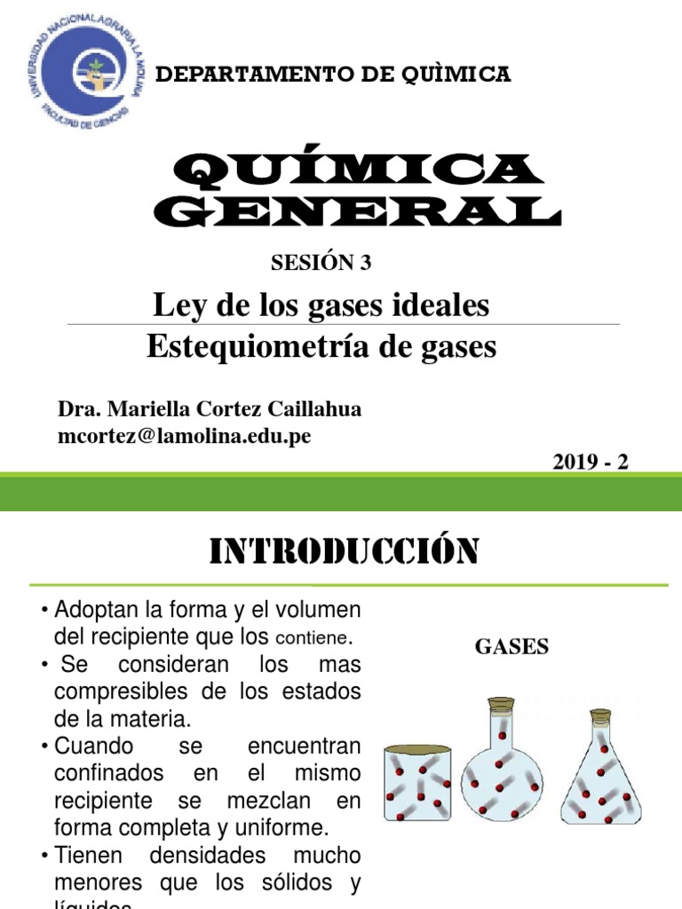 SESION 3-Ley de Los Gases Ideales | PDF | Gases | Temperatura
