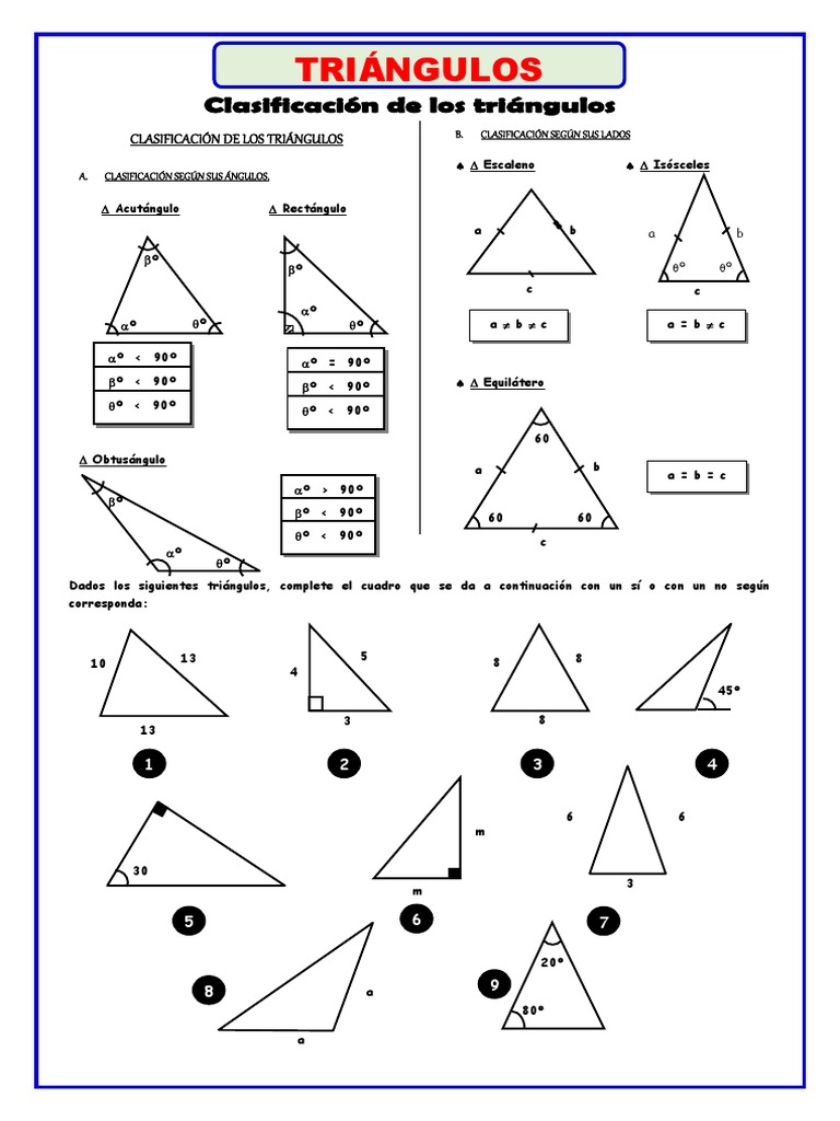 Clasificación-de-Triangulos-para EL MODULO | PDF | Triángulo | Geometría del plano euclidiano