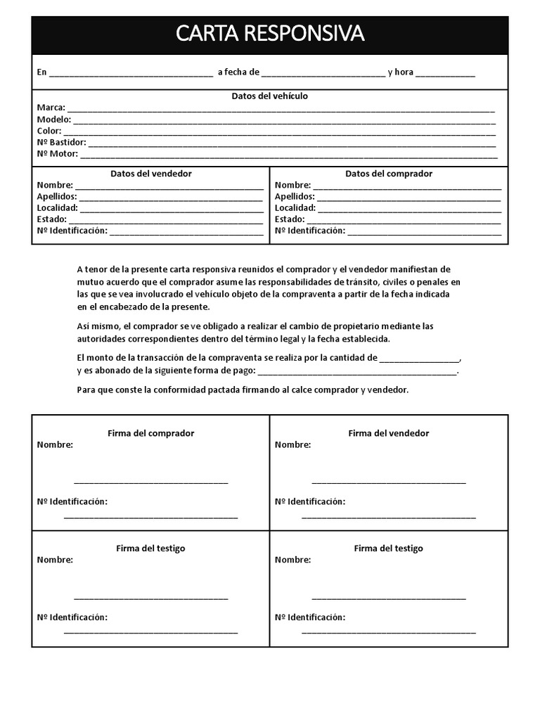 Carta Responsiva PDF | PDF | Derecho privado | Derecho civil (sistema ...