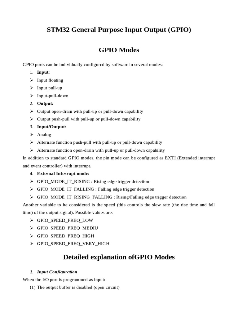 STM32 General Purpose Input Output | PDF | Electrical Engineering ...