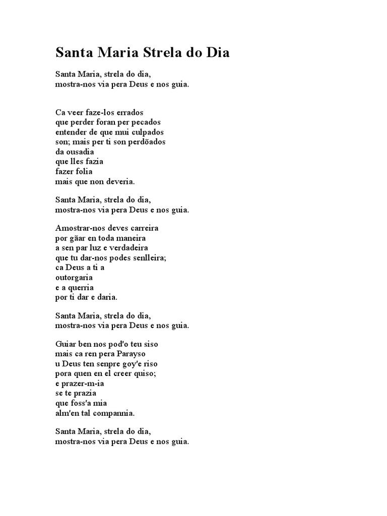 Santa Maria Strela Do Dia | PDF