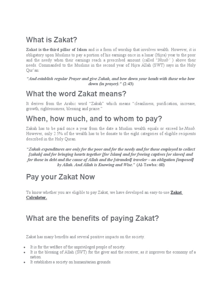 Zakat Notes | PDF | Islamic Fundamentalism | Abrahamic Religions