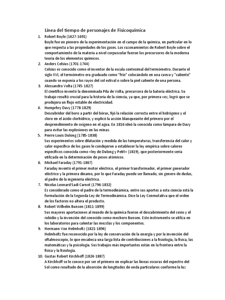 LineTime de Fisioquimica | PDF | Química | Química Física
