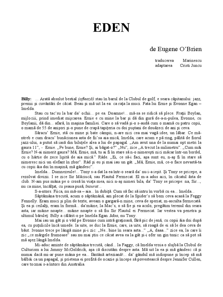 Eugene OBrien Eden | PDF