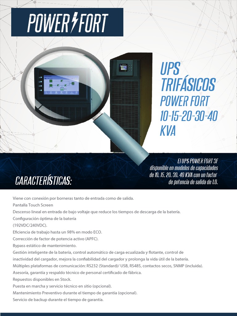 Ups 3f Power Fort | PDF | Cargador de batería | Electrónica