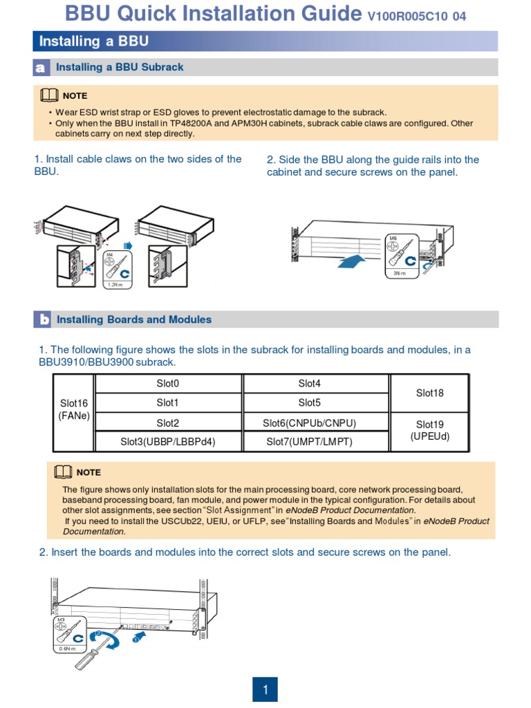 BBU Installation Guide | PDF | Optical Fiber | Electrical Connector