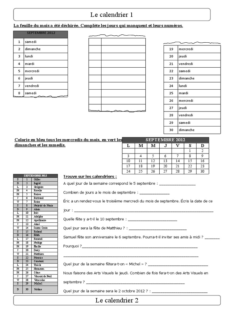 Le Calendrier 2012 2013 2 | PDF