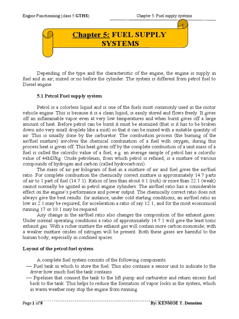 Chapter - 5 Fuel Supply Systems | PDF | Science & Mathematics ...
