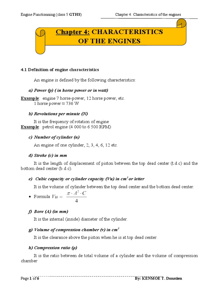 Diesel Engine Characteristics Explained | PDF | Internal Combustion ...
