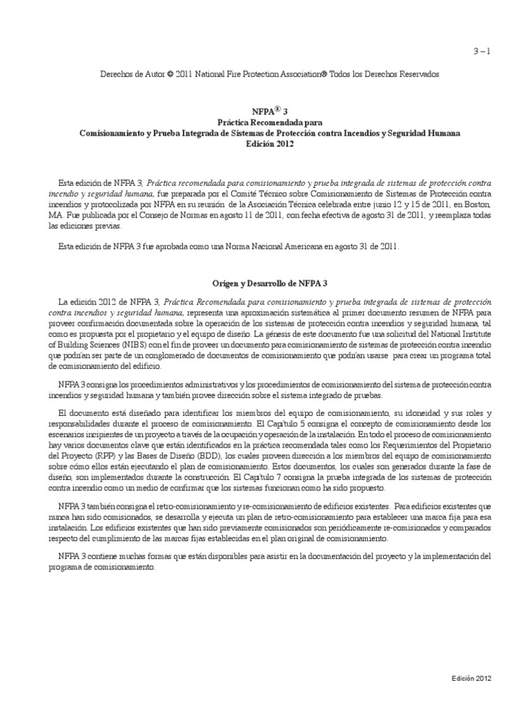 NFPA 3 (2012) - en Español | PDF | Diseño | Conocimiento
