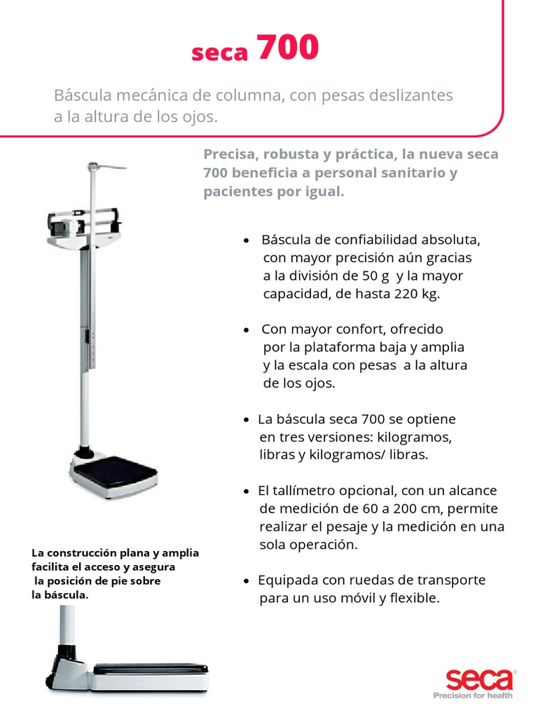 Báscula Seca 700 con Tallímetro Integrado | PDF | Tornillo