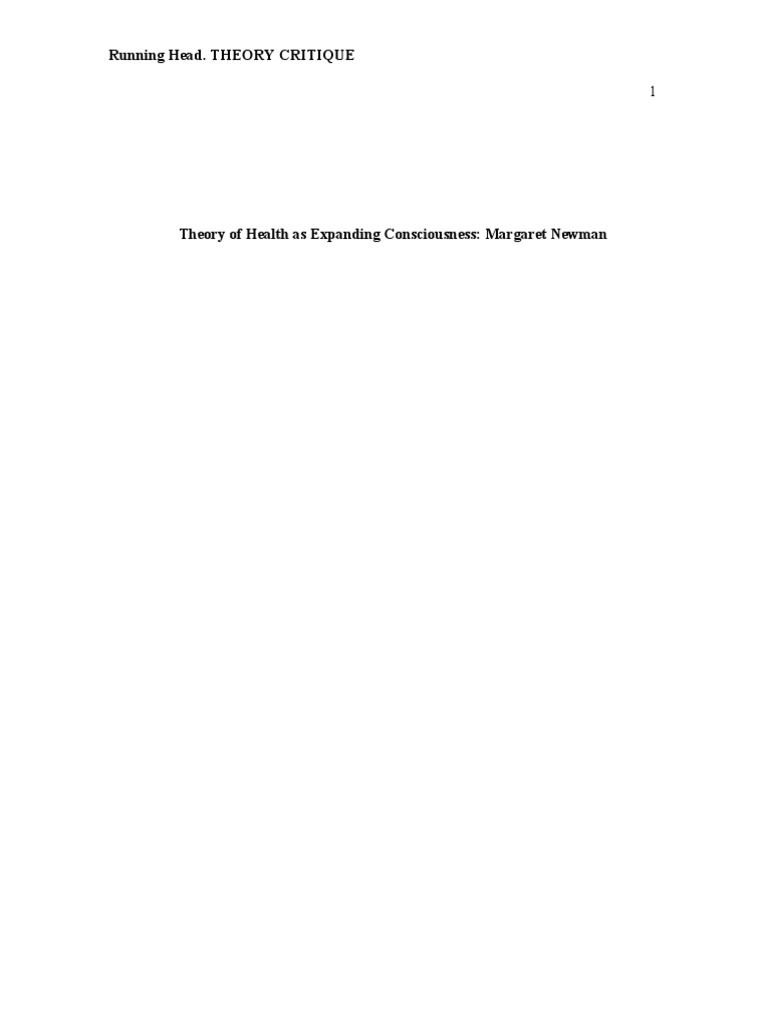 Theory of Health As Expanding Consciousness | PDF | Theory | Consciousness