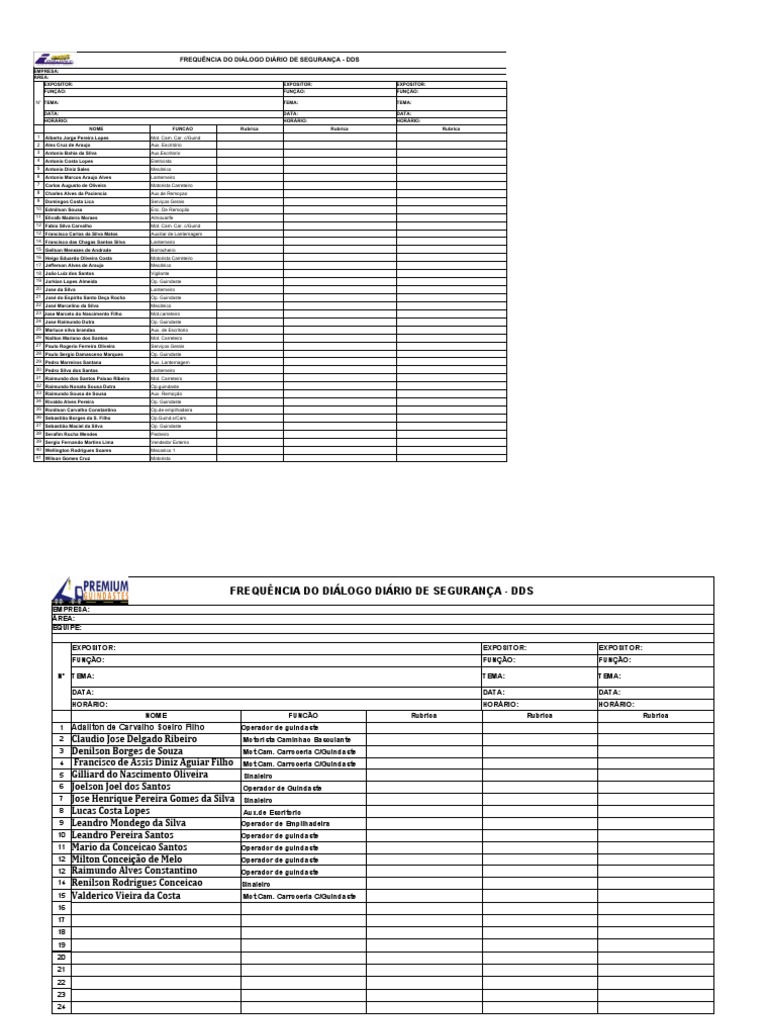 Planilha de Dds 01 | PDF