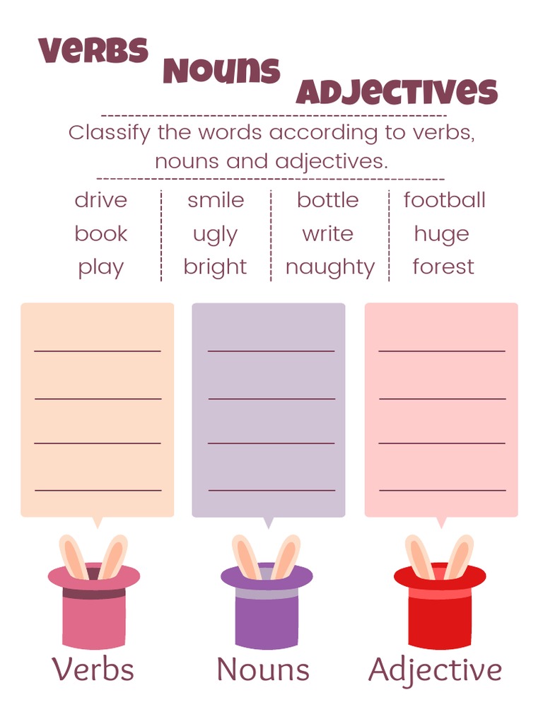 Verbs, Noun and Adjectives | PDF
