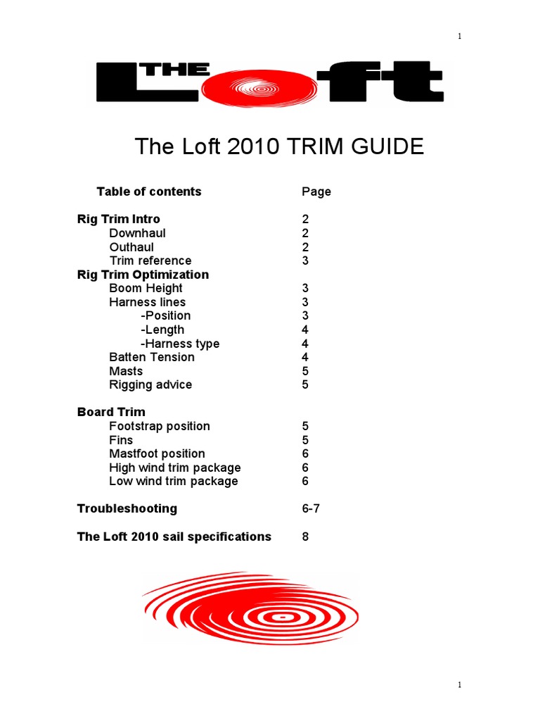 The Loft Trim Guide 2010 | PDF | Sail | Mast (Sailing)