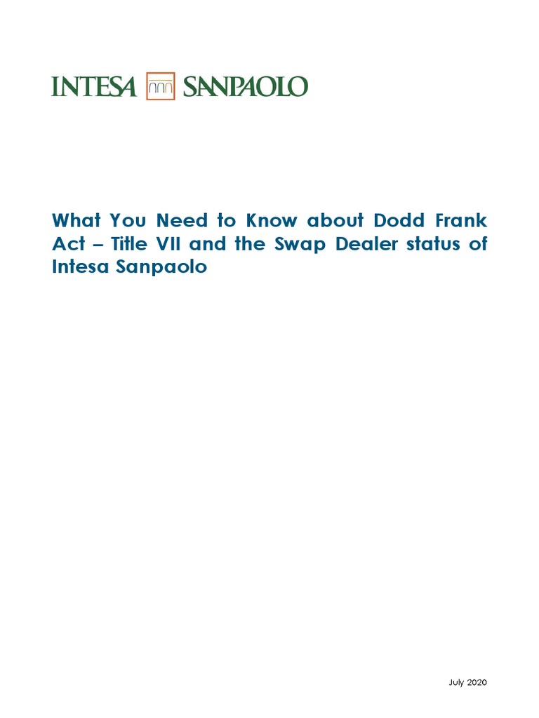 1.1 What You Need To Know About Dodd Frank Act Title VII and The Swap ...