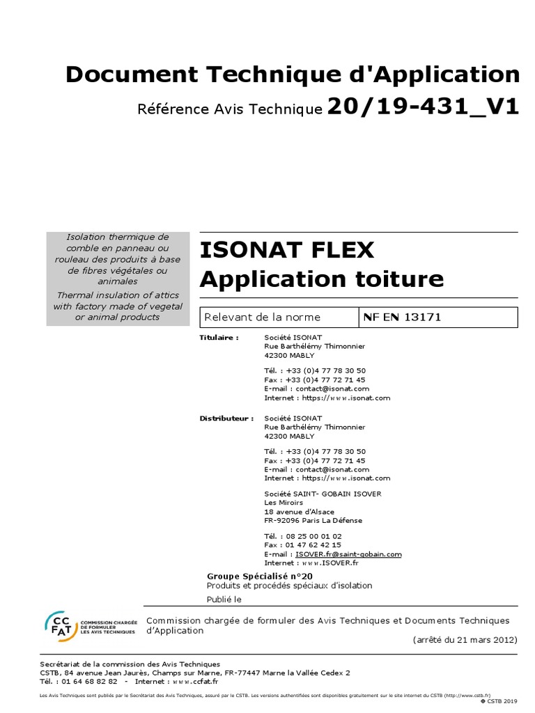 ISONAT FLEX Application Toiture | PDF | Isolation thermique du bâtiment