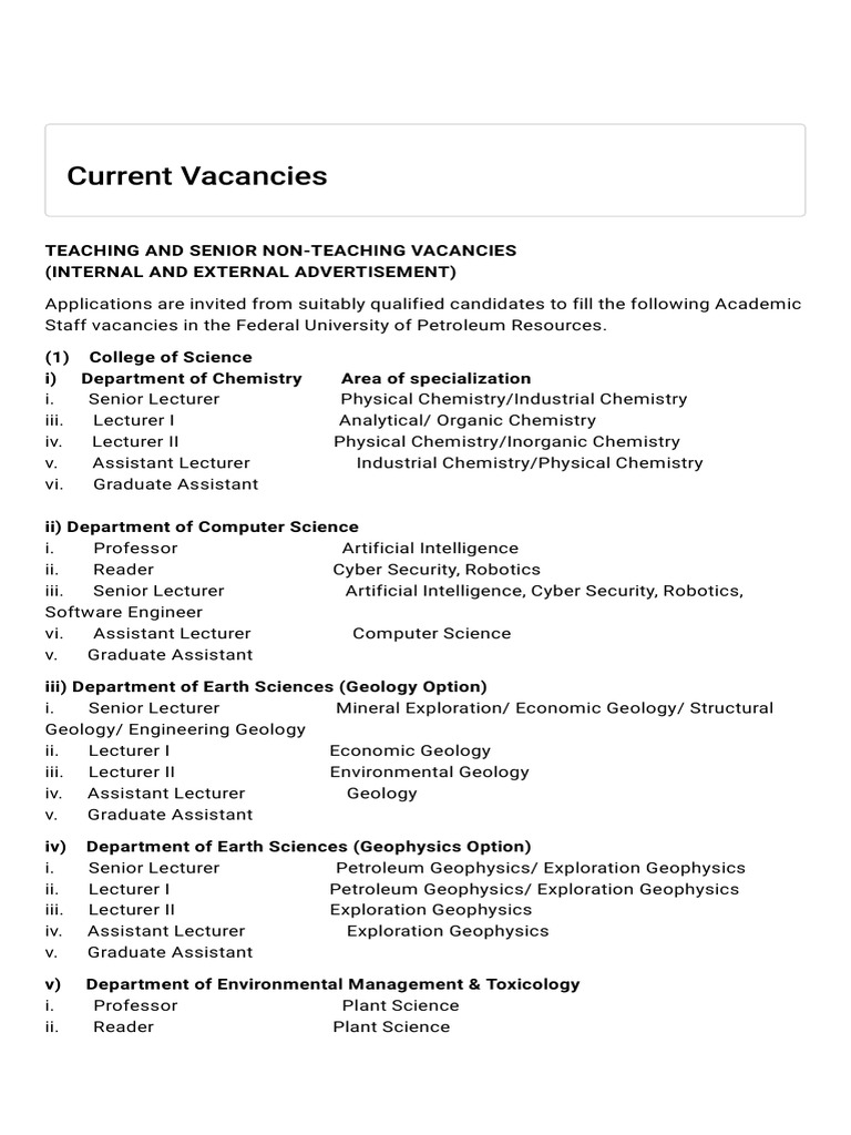 Federal University of Petroleum Resources - Effurun | PDF | Physics ...